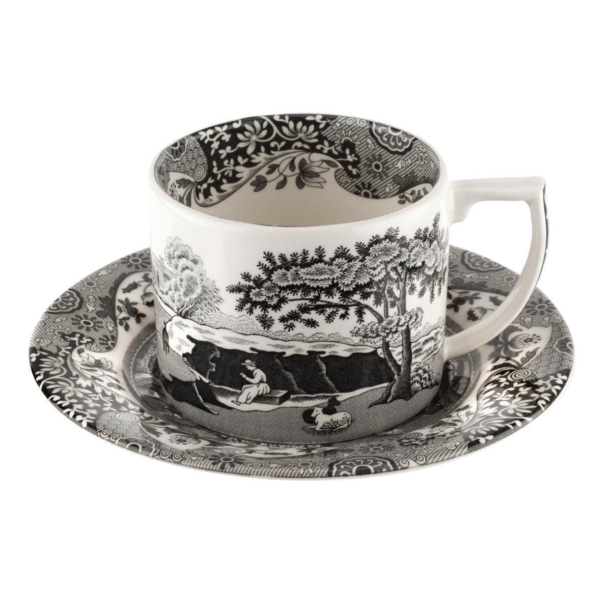 Blue Italian, Black Italian - Teacup & Saucer | Wayfair.co.uk
