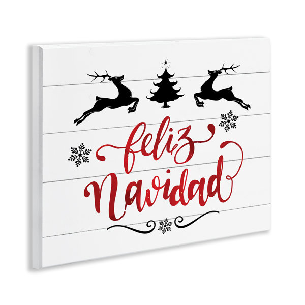 Ophelia & Co. Feliz Navidad Holiday Reindeer Wall Plaque Spanish Art ...