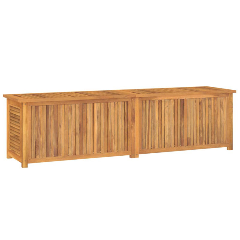 VidaXL Water Resistant Teak Solid Wood Storage Bench in Brown | Wayfair