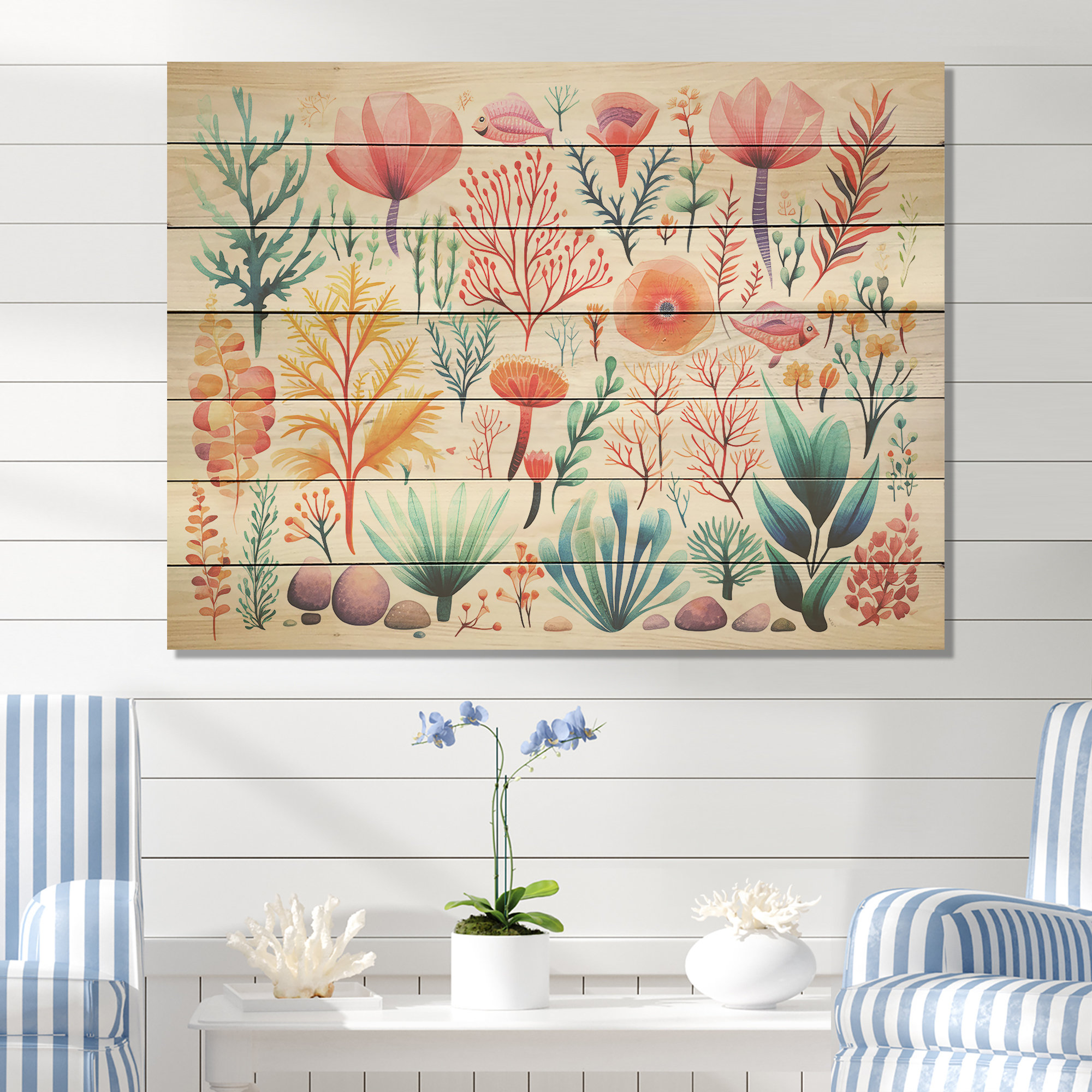 Lark Manor™ Coastal Coral In Watercolor II - Coastal Coral Under Water ...