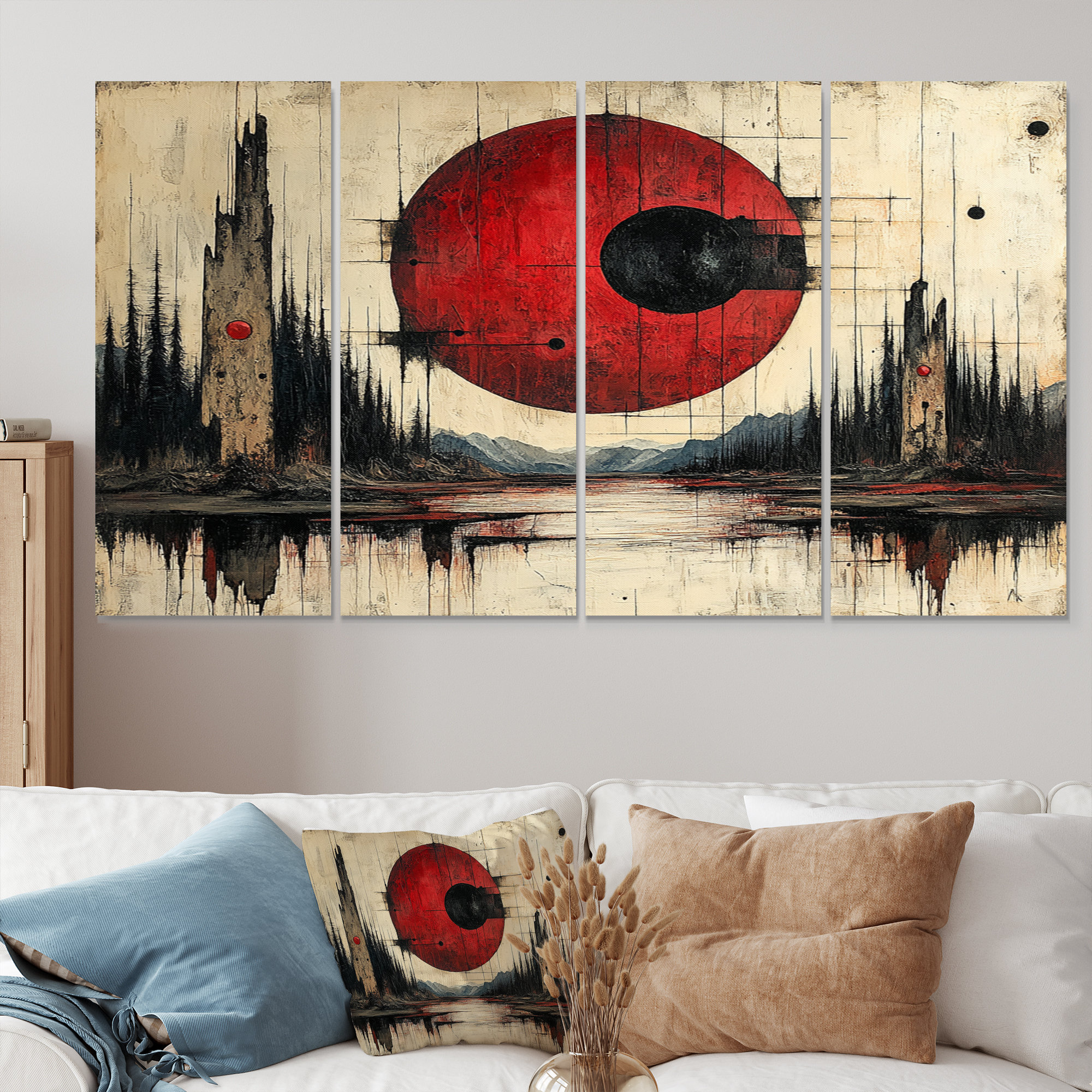 Lark Manor Canadian Inuit Art In Red And Black Tones - Canadian Inuit ...