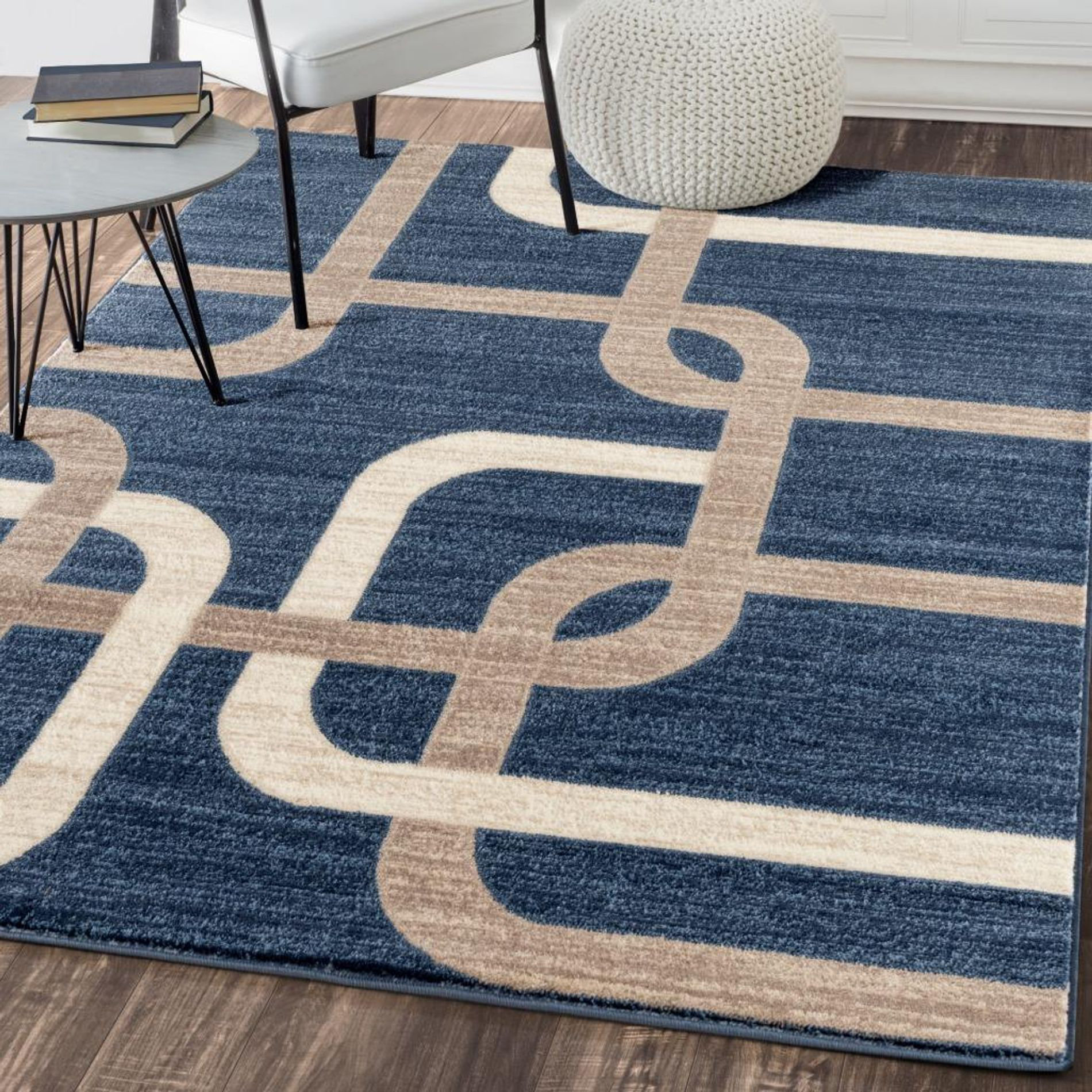 Orren Ellis Daijon Abstract Blue Area Rug - Wayfair Canada