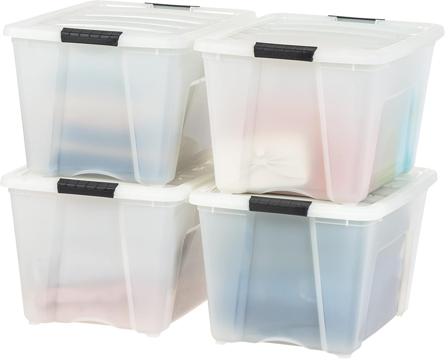 Hokku Designs 54 Qt Storage Bins with Lids (4 Pack) - Stackable, BPA ...