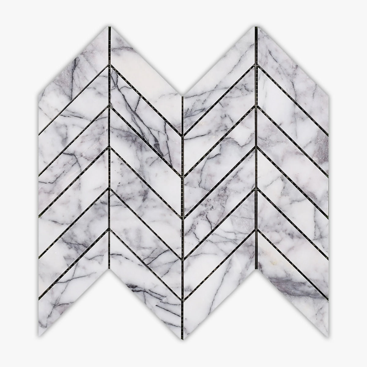 Direct Stone Source 1" x 4" Marble Herringbone / Chevron Mosaic Wall ...
