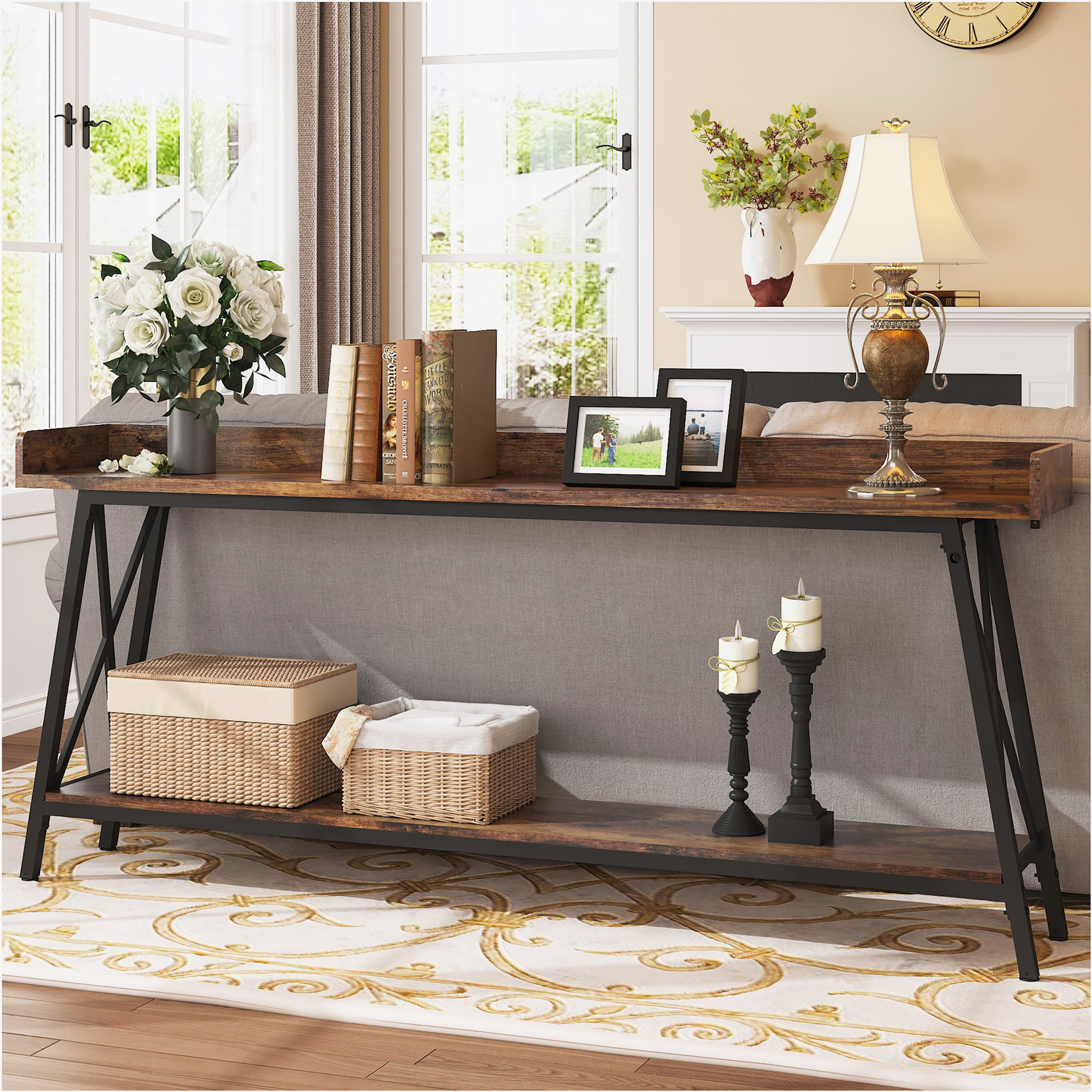 17 Stories Console Table Behind Couch, Sofa Table for Living Room ...