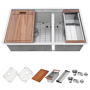 Ruvati 39" L x 19" W Undermount Kitchen Sink & Reviews | Perigold