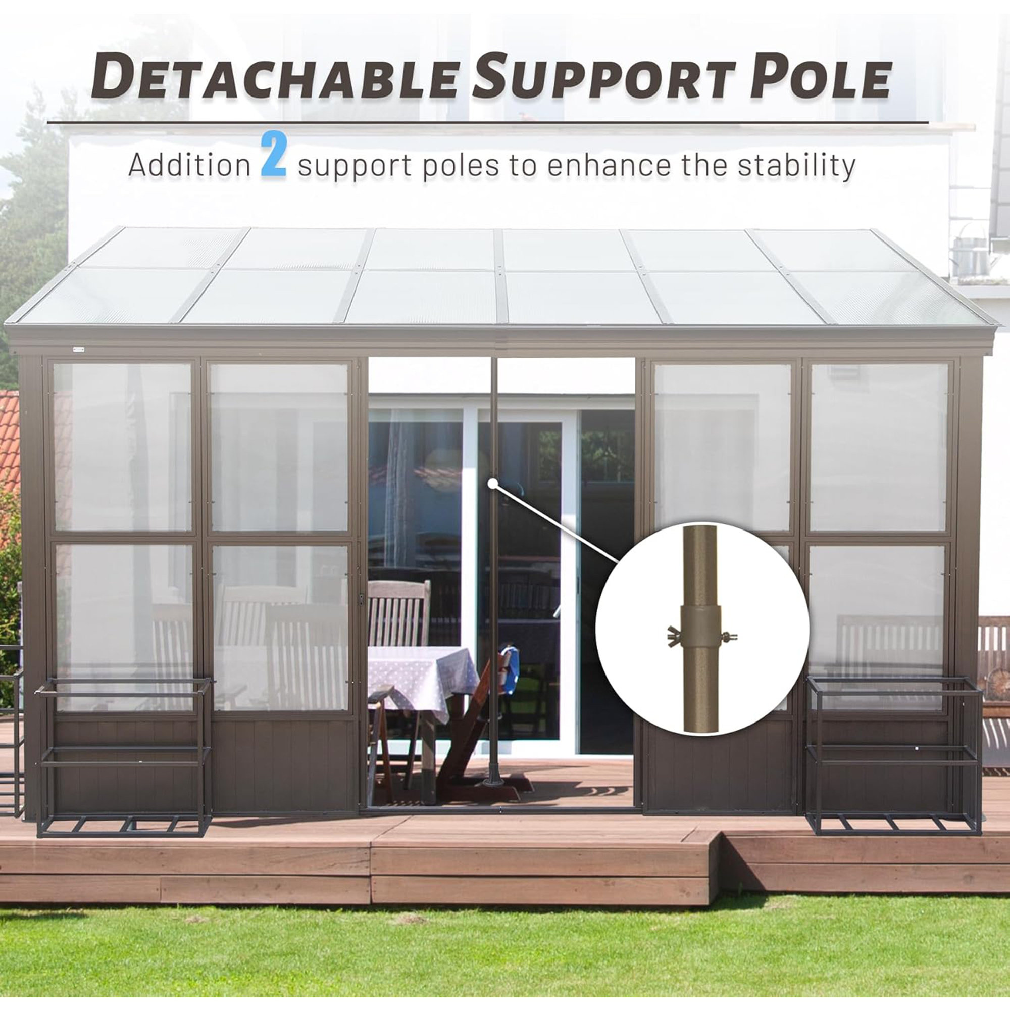 CRS APPLIANCES, 12x16FT All Season Sunroom, Outdoor Permanent Wall ...