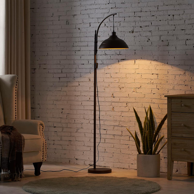 Latitude Run® Aged Bronze Rustic Arc Floor Lamp For Living Room ...