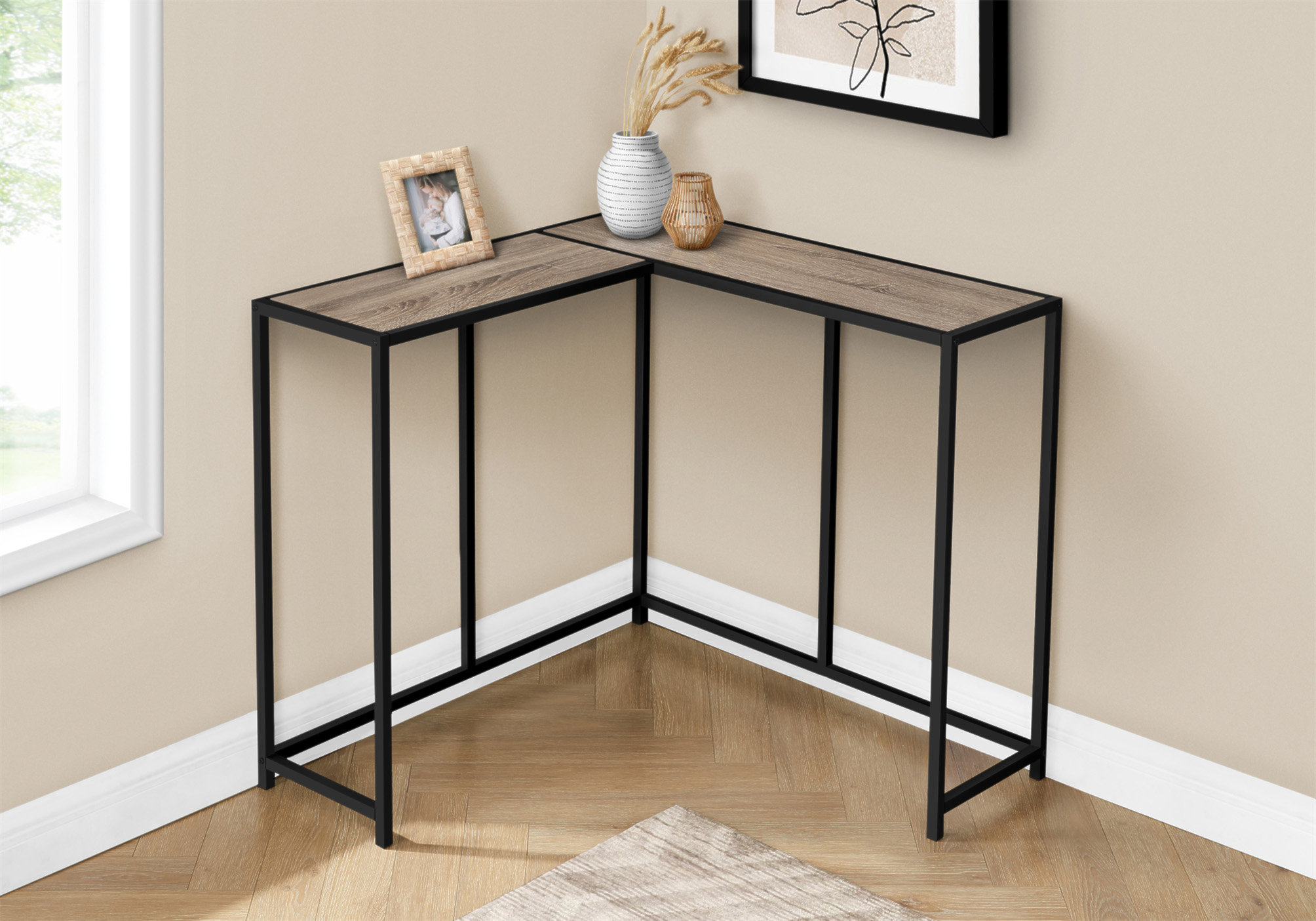 17 Stories Narrow Corner Console Table For Entryway And Living Room ...