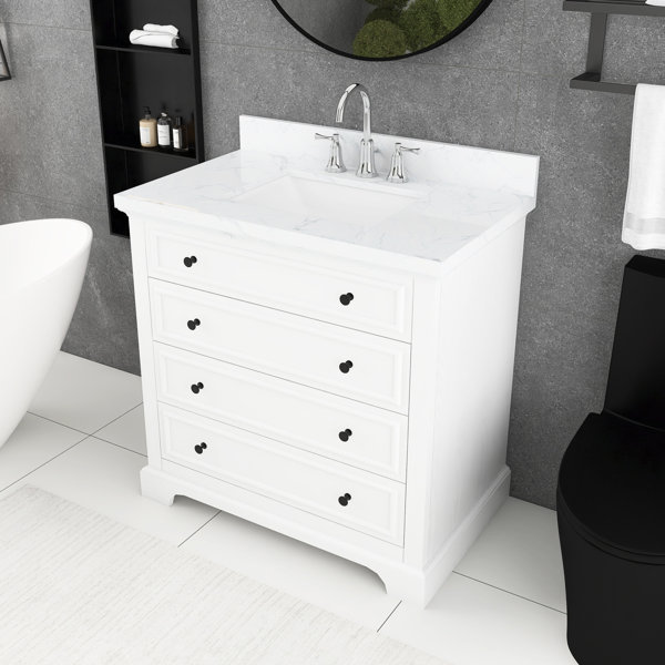 Winston Porter Richette 36'' Free Standing Single Bathroom Vanity with ...