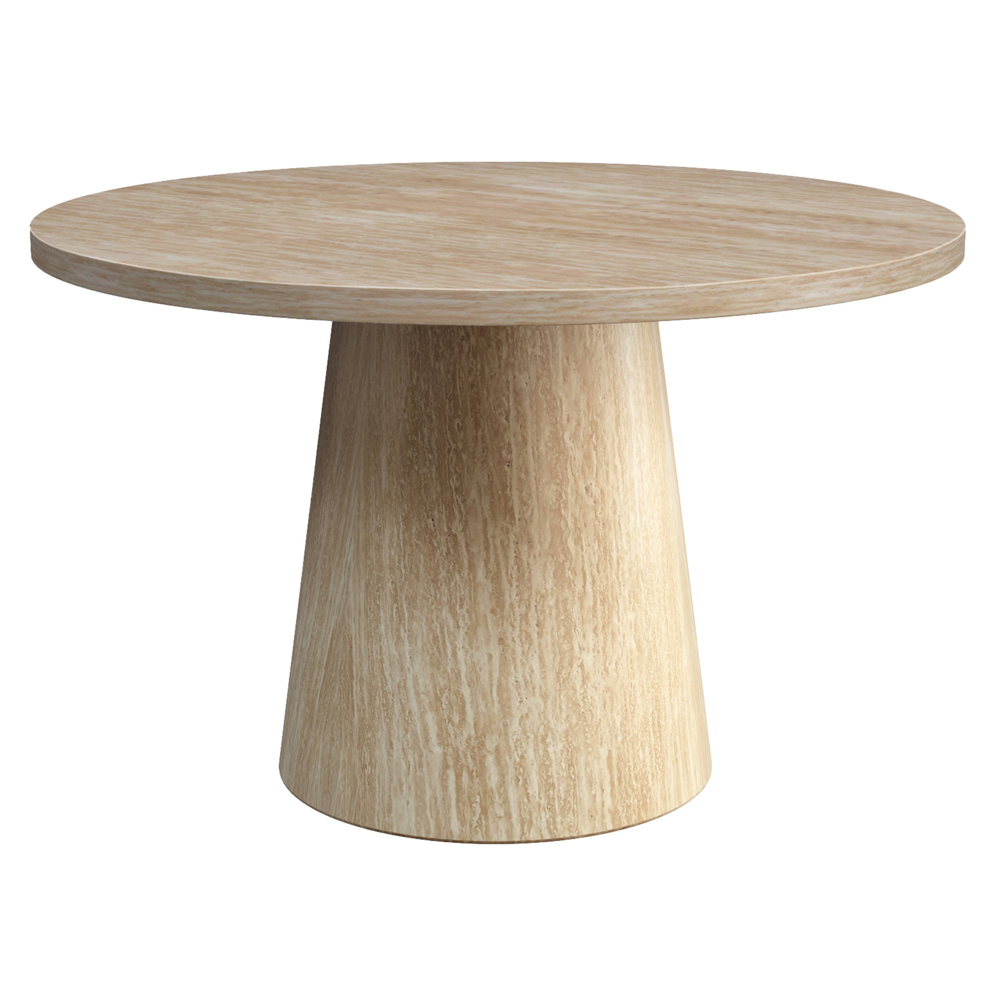 Gracie Oaks Modern MDF Round Pedestal Dining Table - Faux Ivory Stone ...