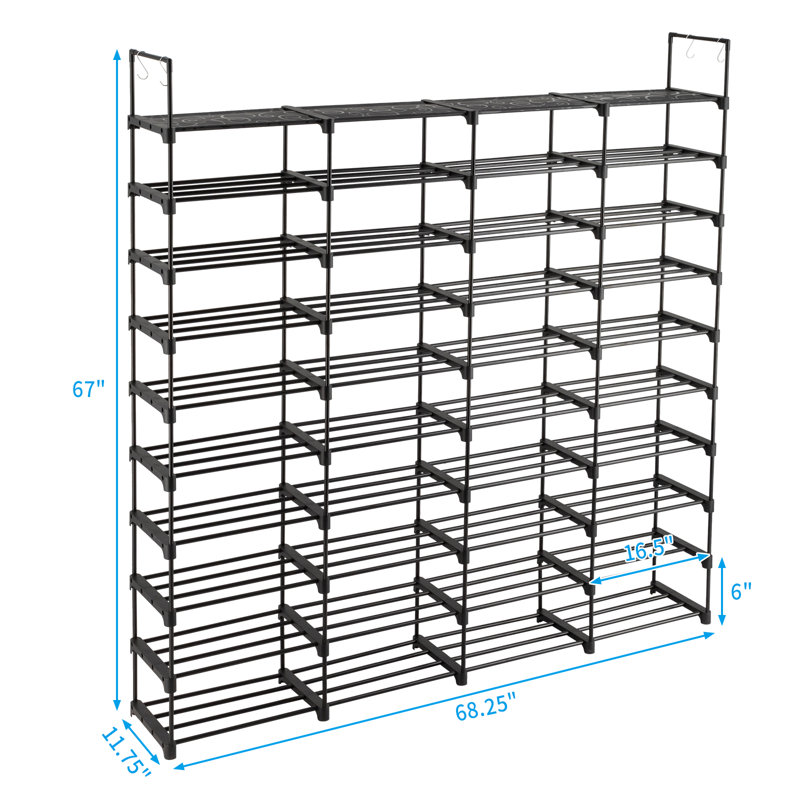 Rebrilliant Tattnall Heavy Duty Metal 72 Pair Shoe Rack & Reviews | Wayfair