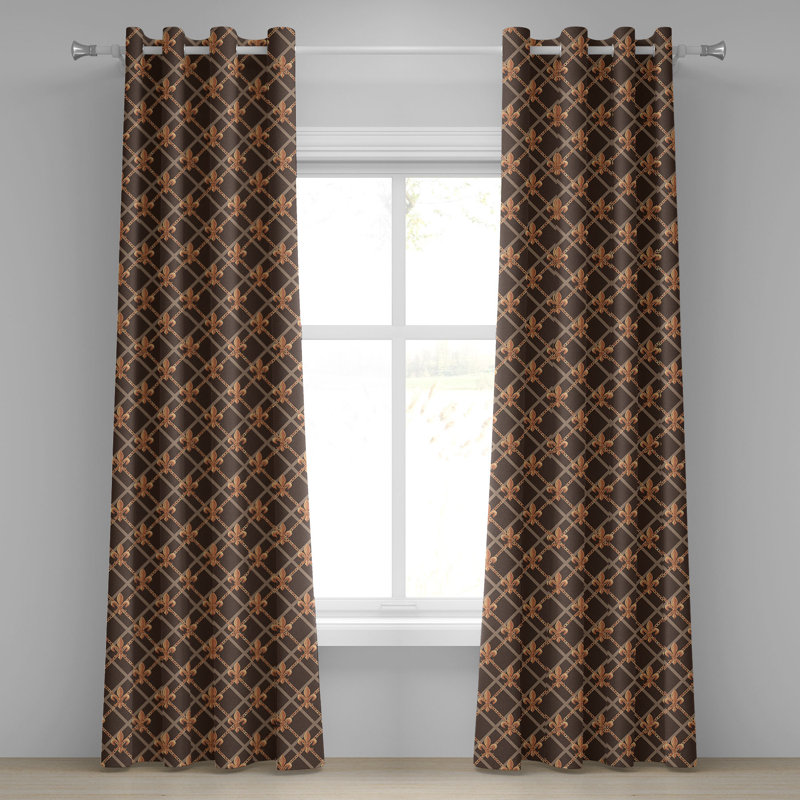 Astoria Grand Fleur De Lis Grommet Curtain French Pattern Squares ...