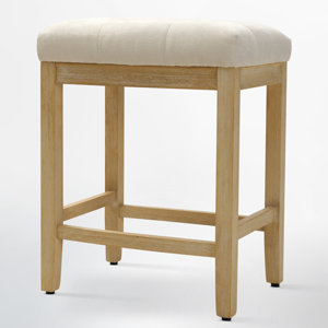 Gracie Oaks 24" Hand-Brushed Wood Backless Counter Height Bar Stools ...