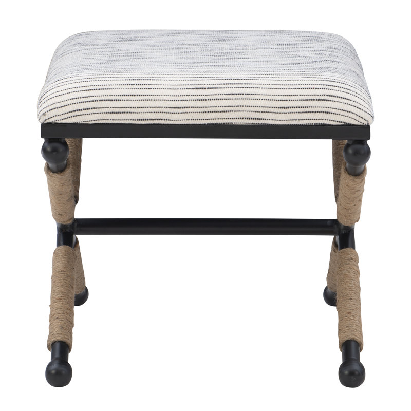 Birch Lane™ Pippa Lombax 24' Wide Upholstered Iron Accent Stool ...