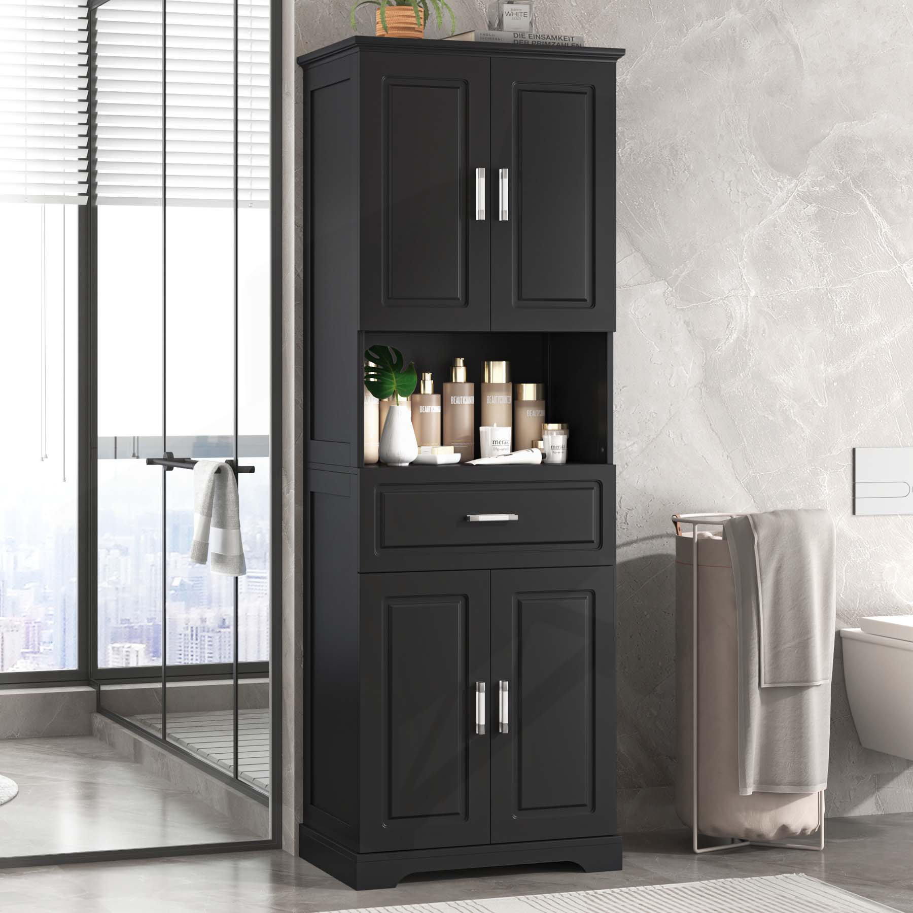 Red Barrel Studio® Versatile Tall Bathroom Cabinet with Abundant ...