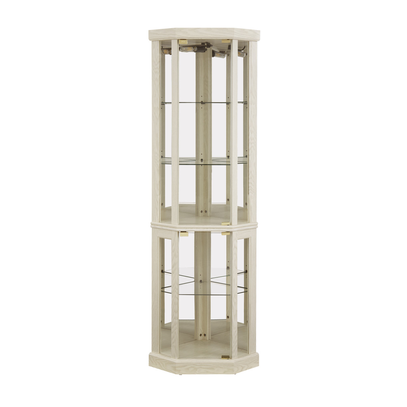 Lipoton Corner Lighted Curio Cabinet Corner Glass Cabinet Lighted Curio ...