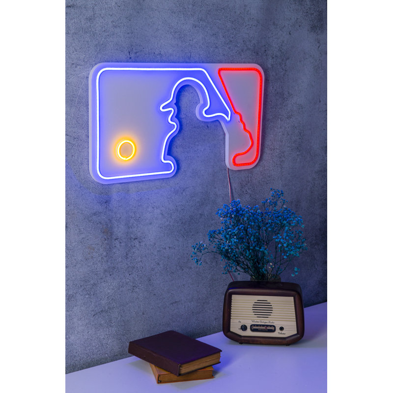 Ivy Bronx Keiontae 22" Baseball Pitcher Neon Sign | Wayfair