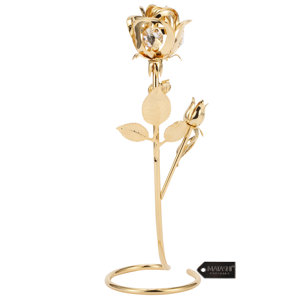 Matashi Crystal 24K Gold Plated Rose With Clear-Cut Crystal & Reviews ...