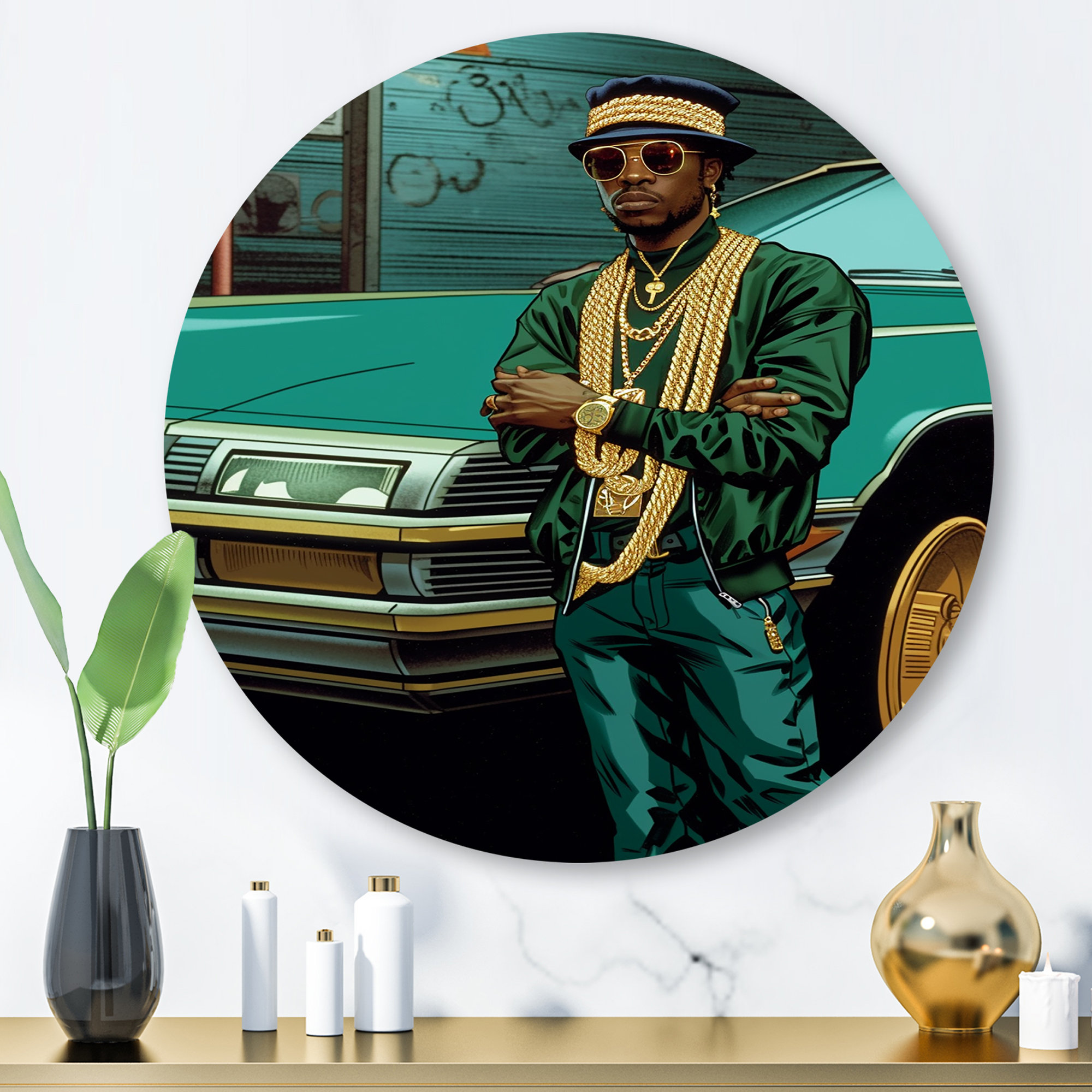 House of Hampton 80'S Rapper With Gold Chains - Celebrity Metal Wall ...