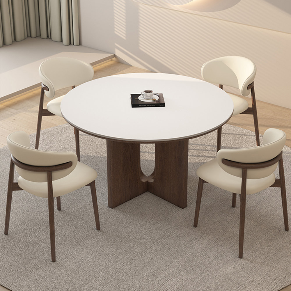 Elamer Modern simple round dining table sets | Wayfair