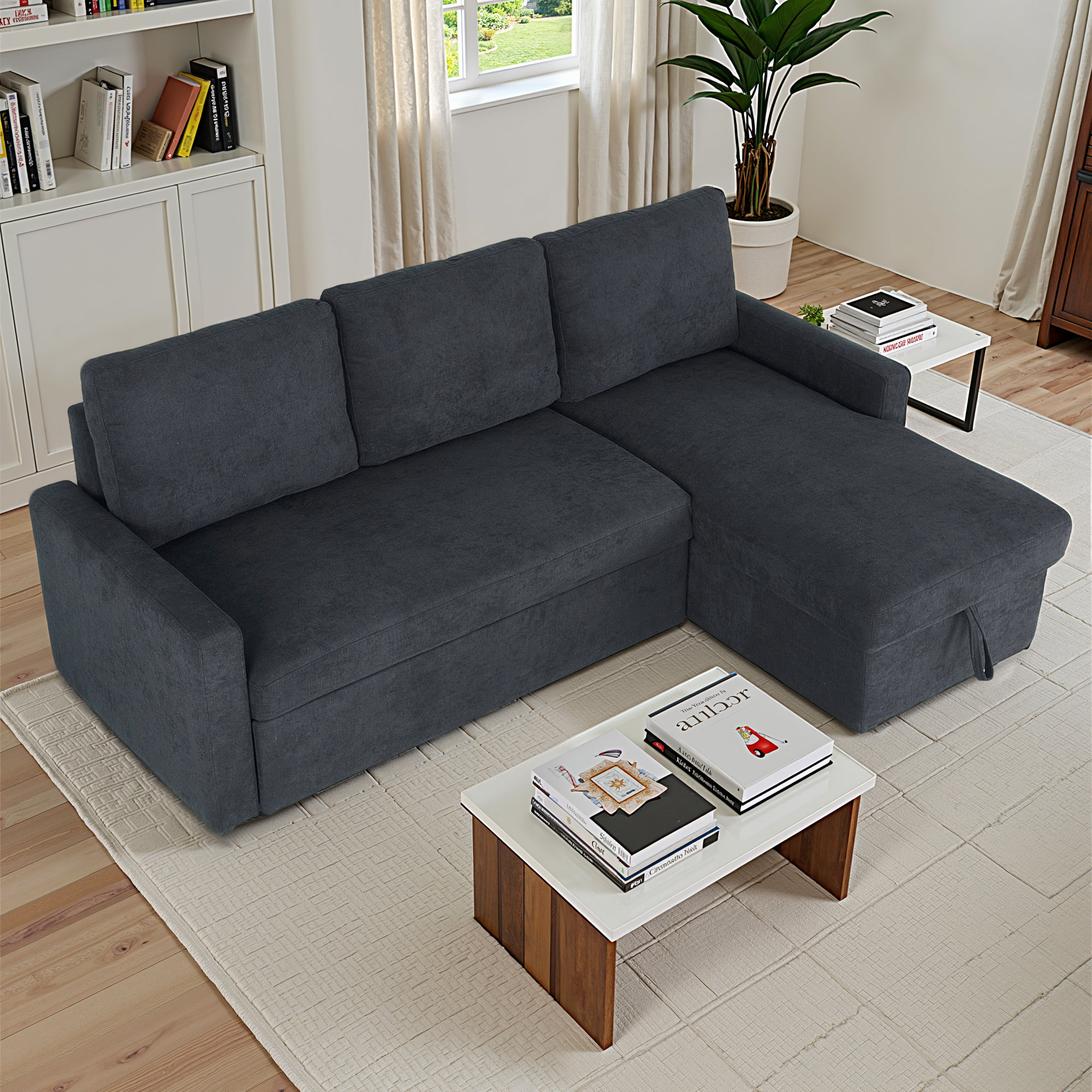 Latitude Run® Convertible Sofa Bed With Hidden Storage Multifunctional Sleeper Sofa, Space ...