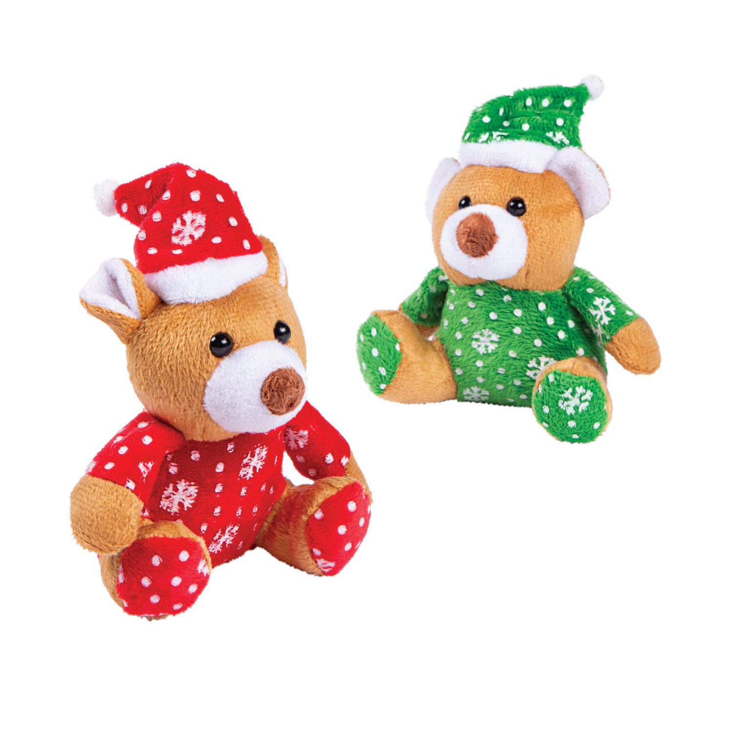 The Holiday Aisle® 12 Piece Plush Bears with Santa Hat Toys Set | Wayfair