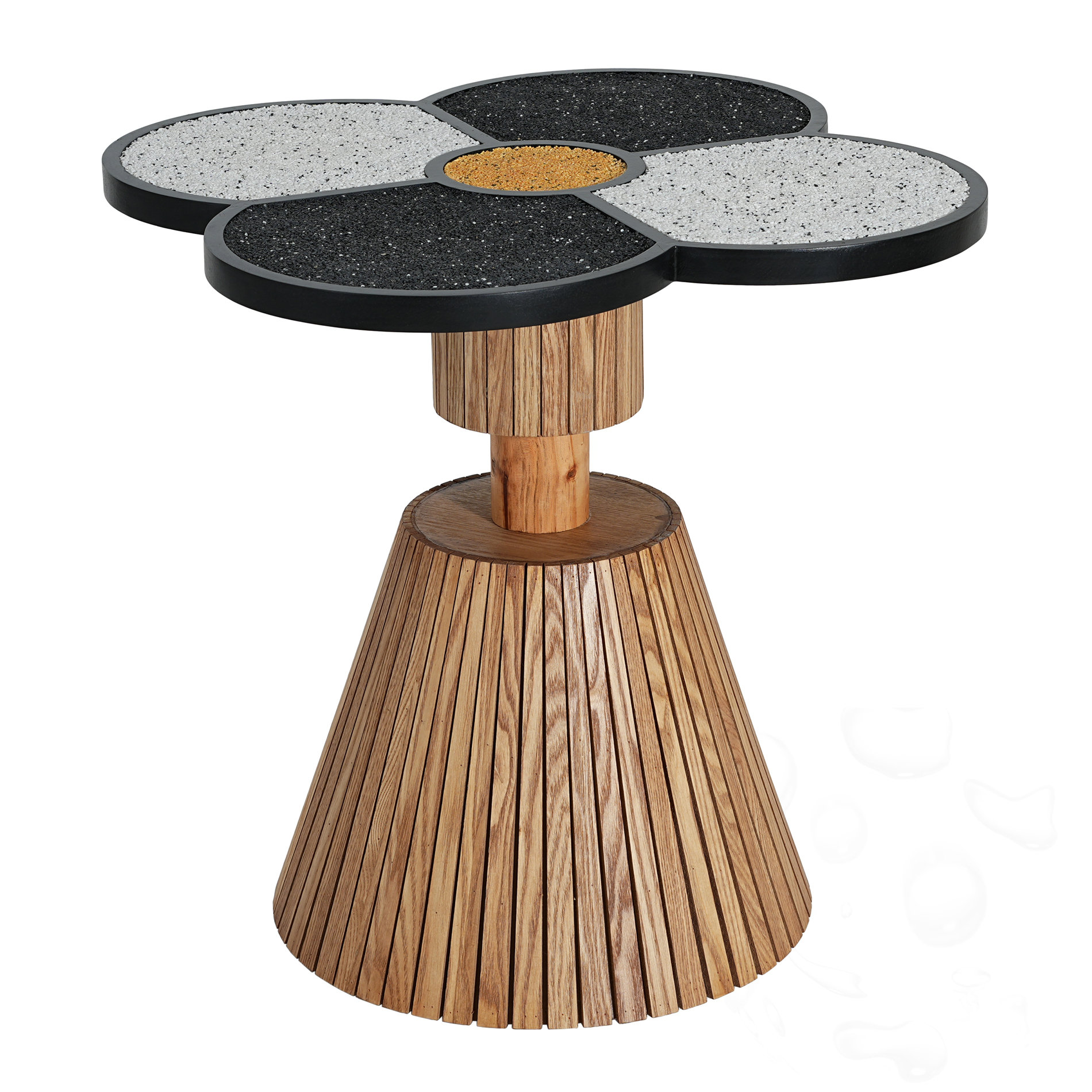 George Oliver Four-Leaf Clover Side Table With Wood-Grain Base | Wayfair