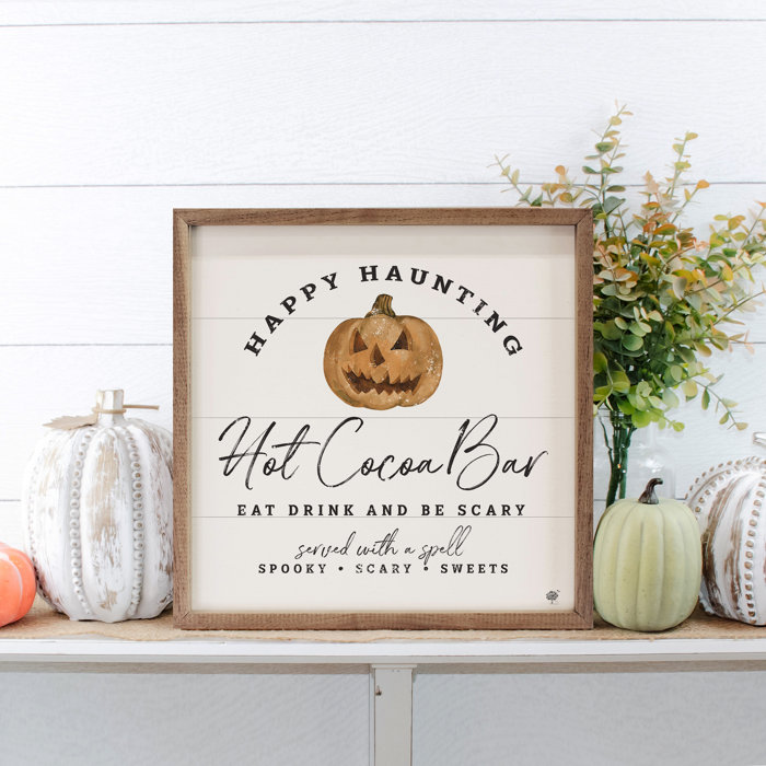 The Holiday Aisle® Hot Cocoa Bar Served With A Spell White Framed On ...