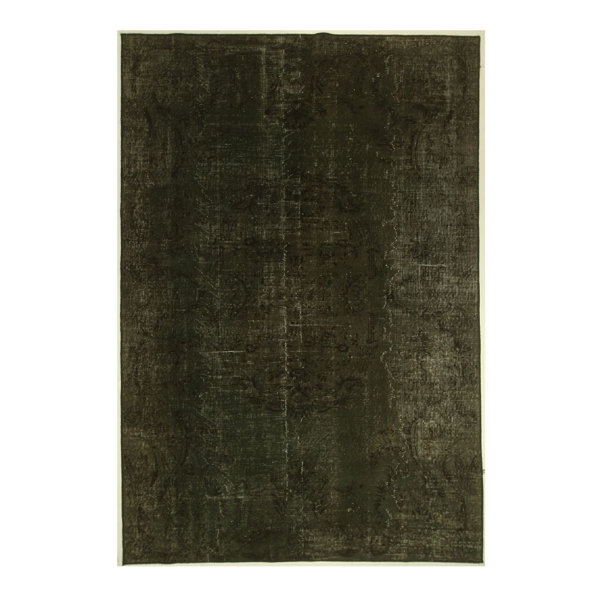 String Matter Hand-Knotted Dark Green Rug | Wayfair