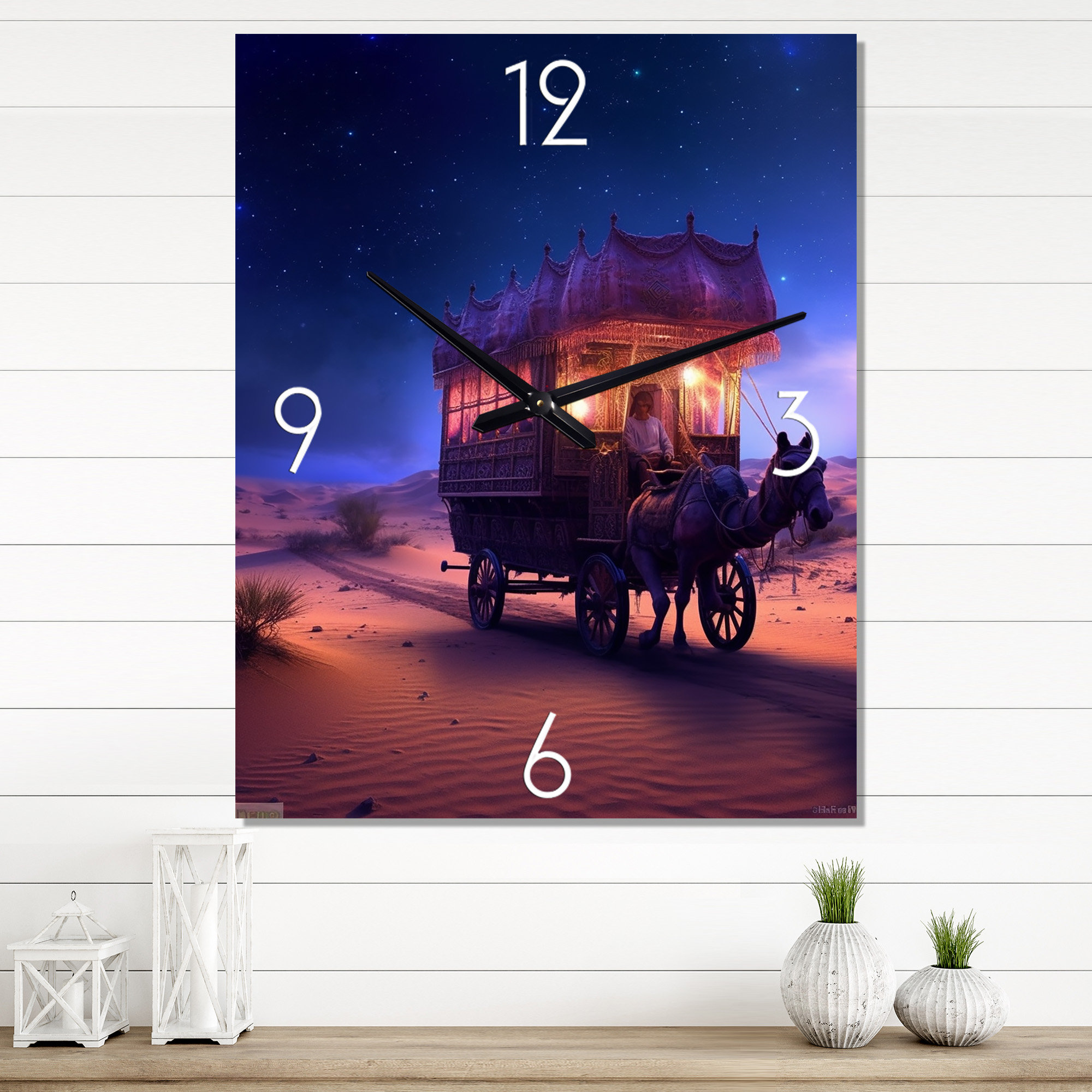 Design Art Gyspy Wagon Under Magical Purple Boho Sunset - Abstract Wall ...