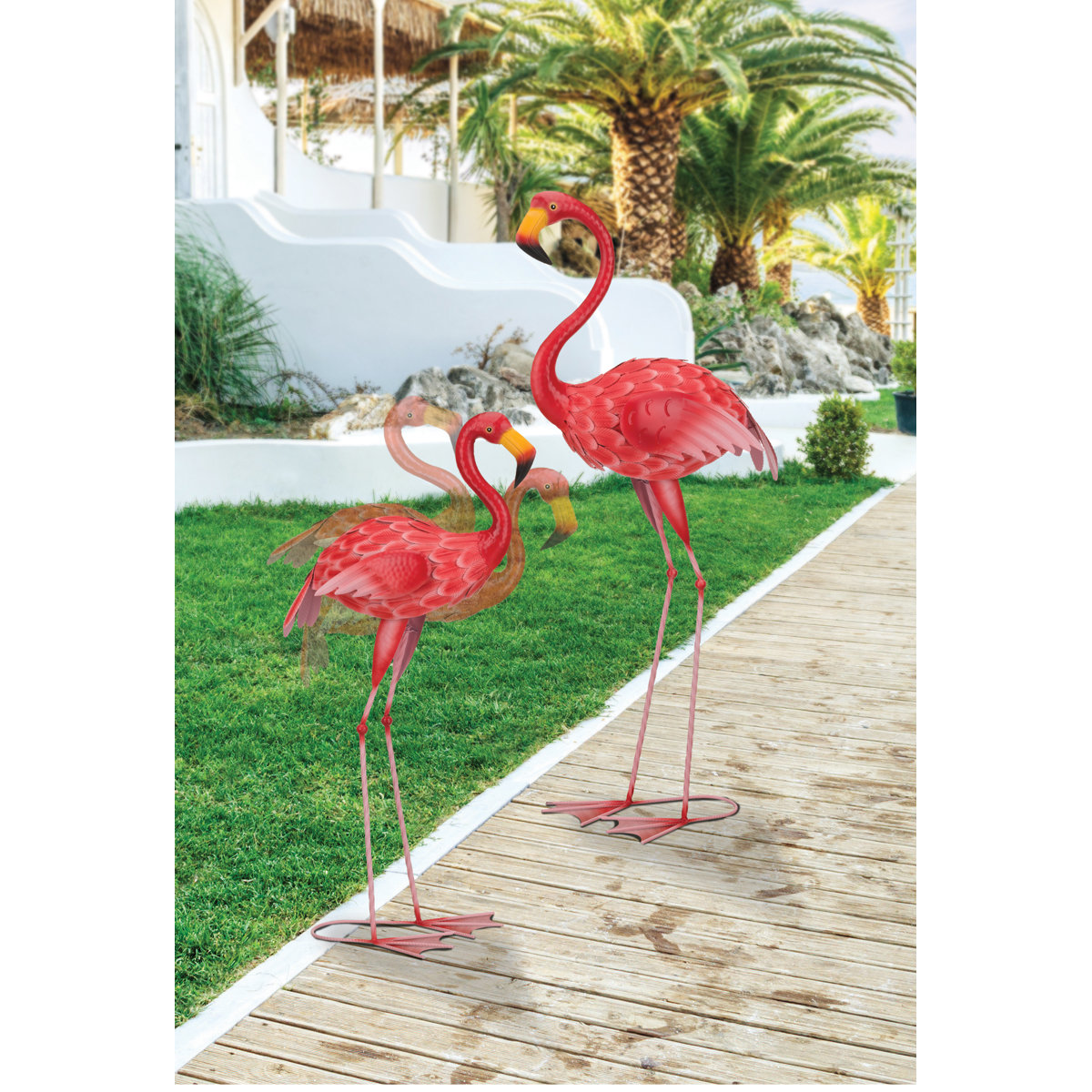 Beachcrest Home™ Artrip Rocker Flamingo Garden Statue & Reviews | Wayfair
