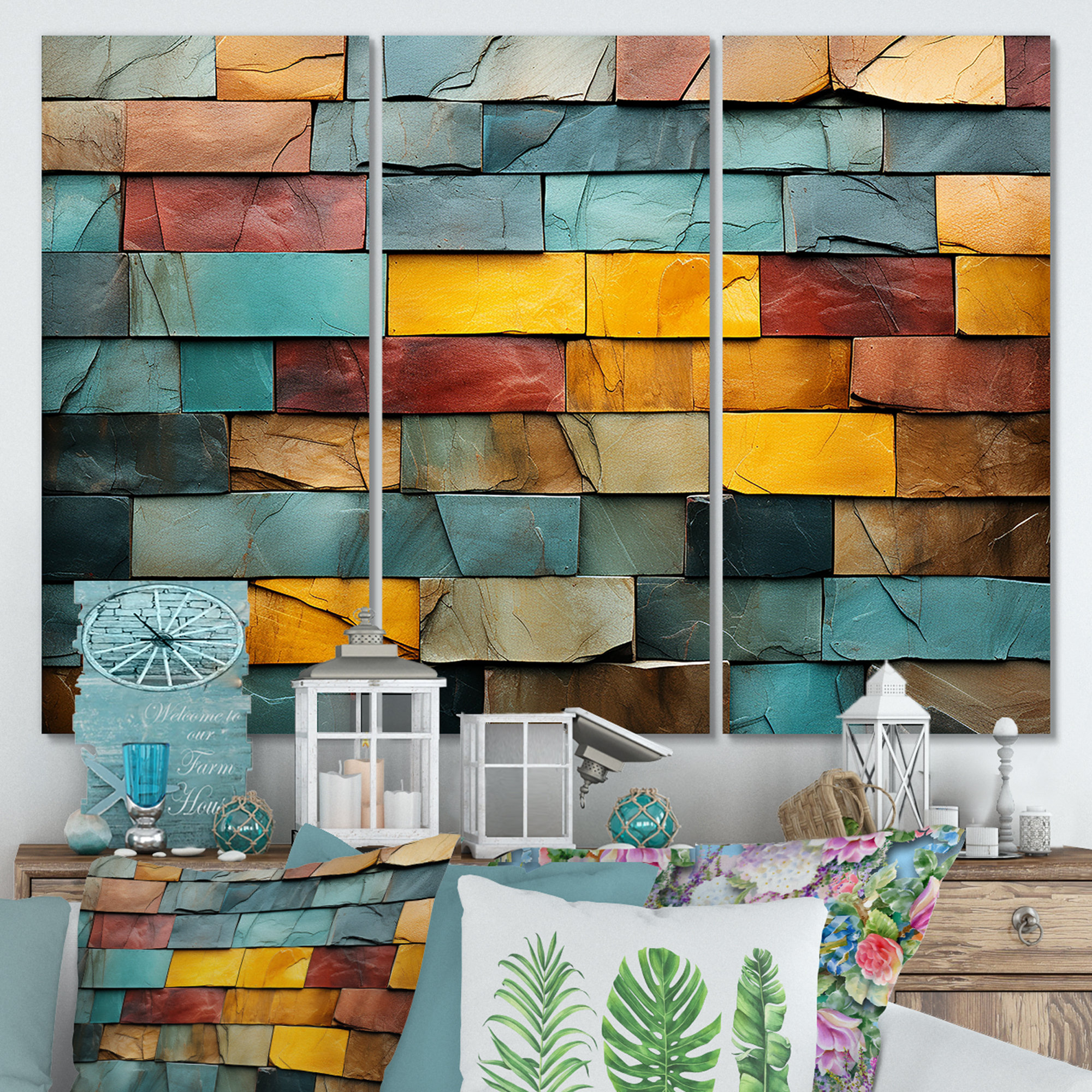 Dakota Fields Boho Earth Element Stones Mosaic II - Boho Mosaic Wall ...