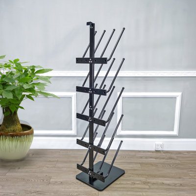 Rebrilliant 10 Pairs Boots Shoes Rack 5 Tiers Boots Organizer Black ...