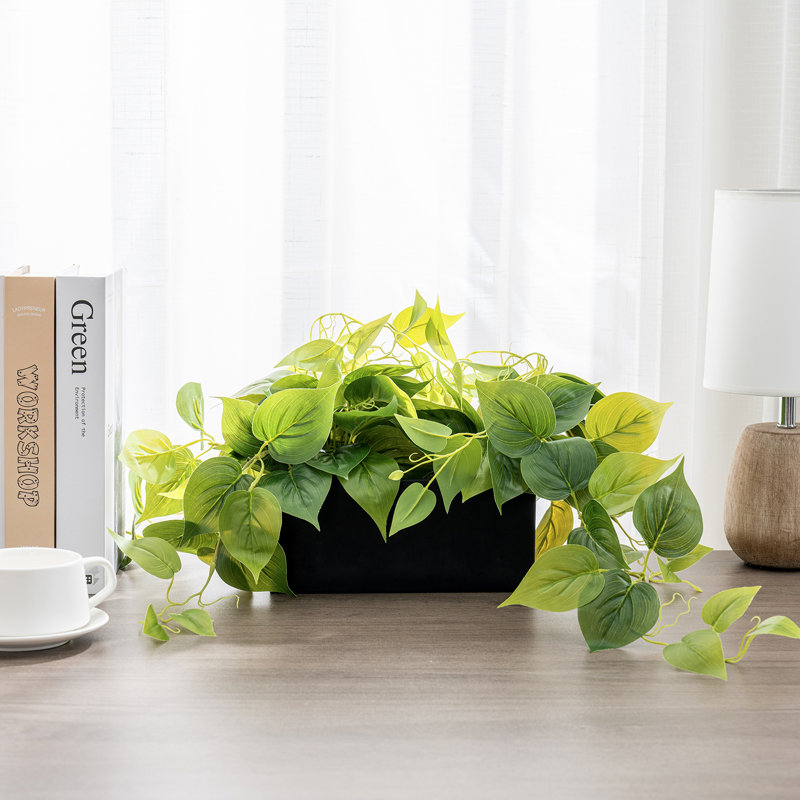 Ebern Designs Fake Vine Greenery Artificial Plant in Black Pot | Wayfair