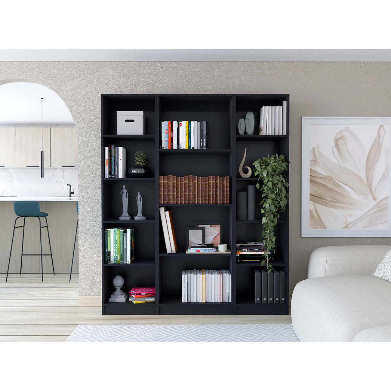 Latitude Run® Versatile 3 Piece Living Room Set With Stylish Bookcases ...