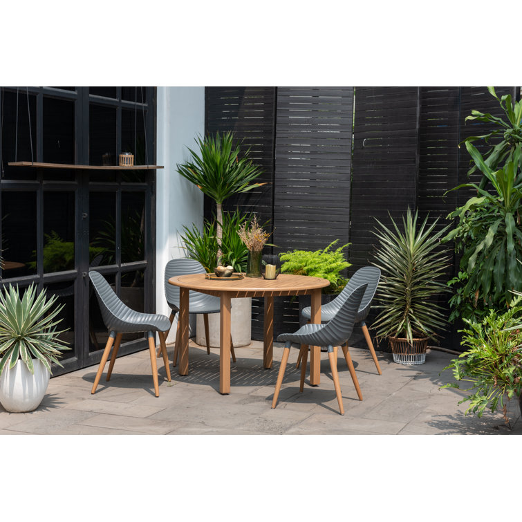 Lark Manor Anautica Outdoor Patio 5pc 100% FSC Certified Wood Dining ...