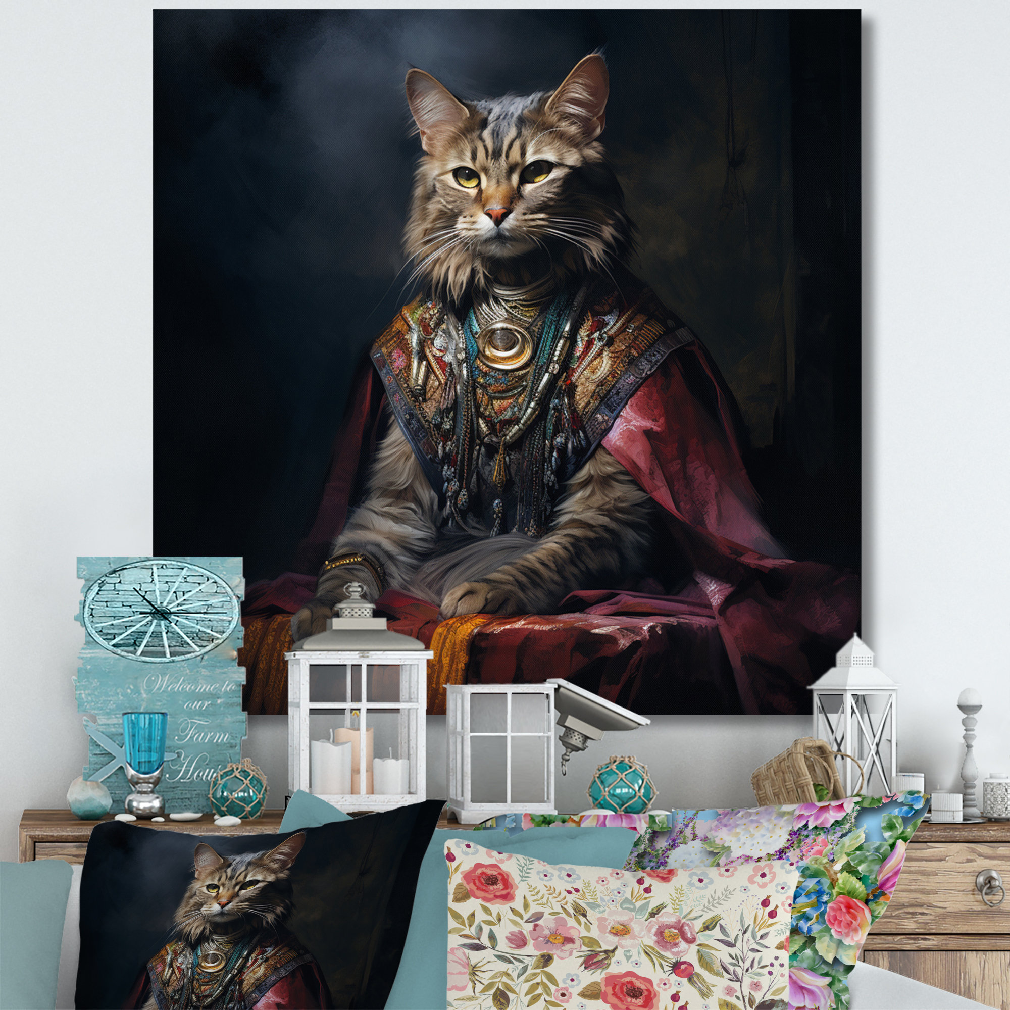 Trinx Majestic Cat In Gracious Indian Attire I - Animals Cat Wall Art ...