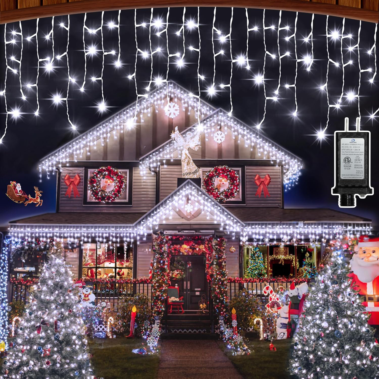 The Holiday Aisle® Christmas Icicle Lights Outdoor | Wayfair