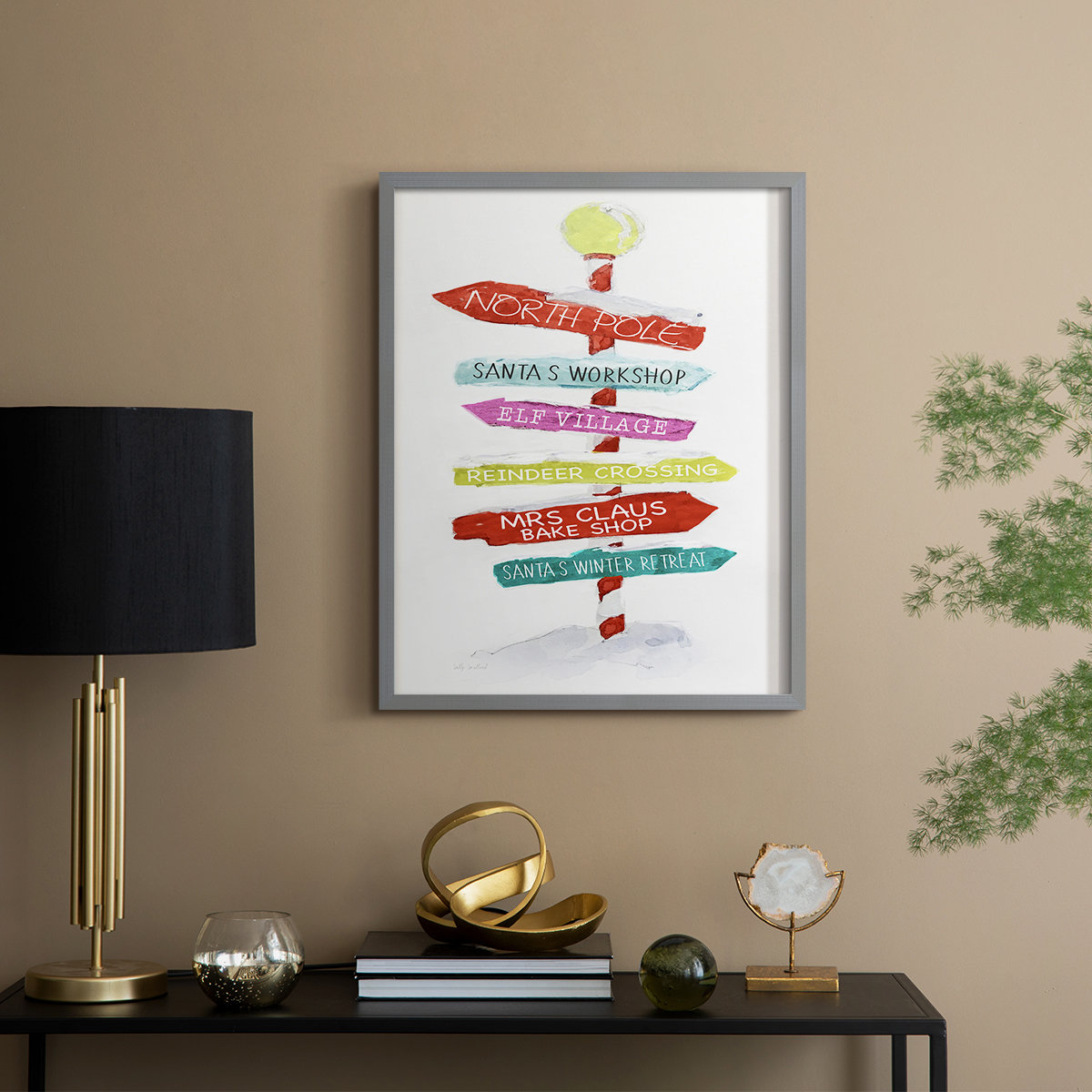 The Holiday Aisle® Christmas Directions Framed Print - Solid Wood | Wayfair