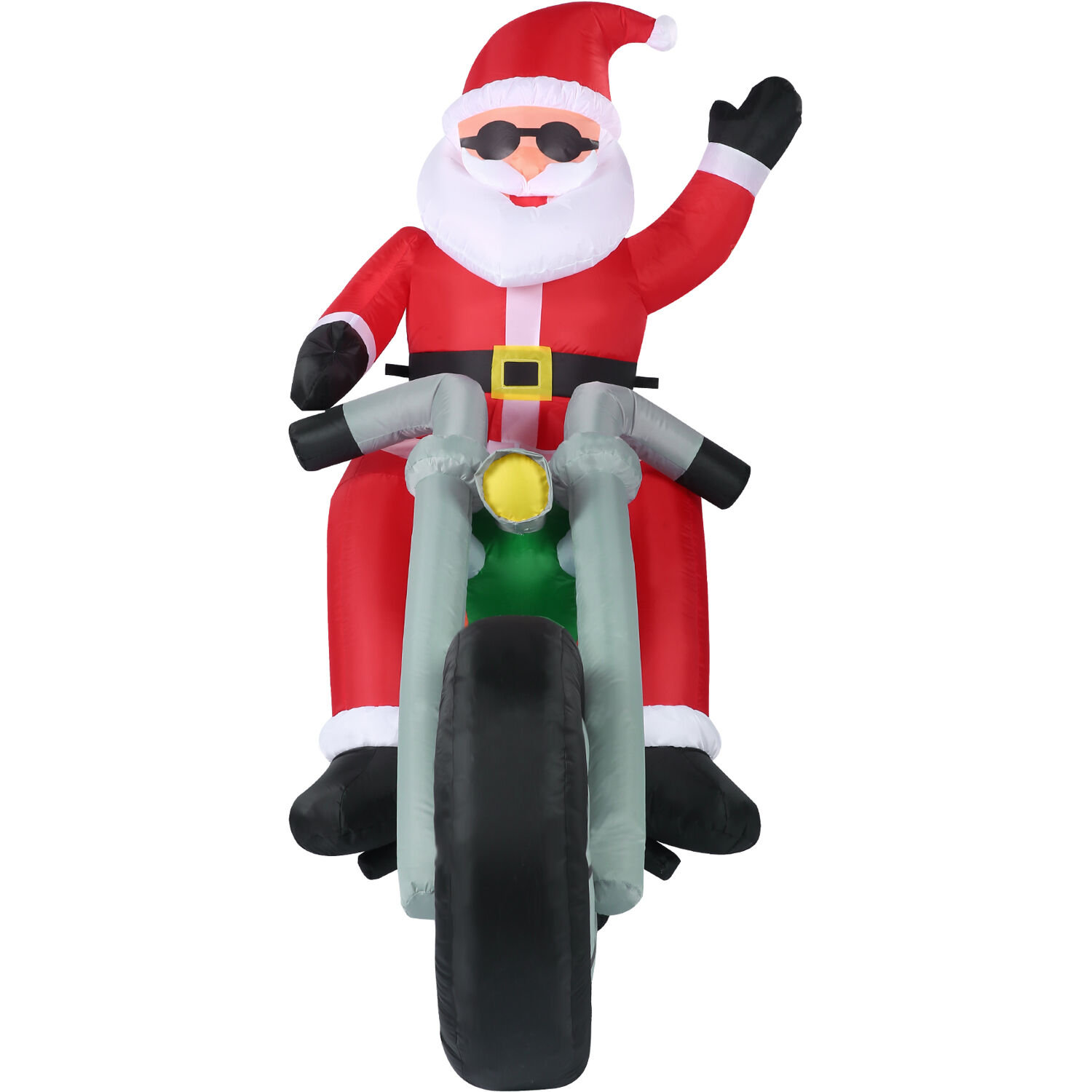 Fraser Hill Farm 6-Ft. Wide Motorcycle Santa Blow Up Inflatable with ...