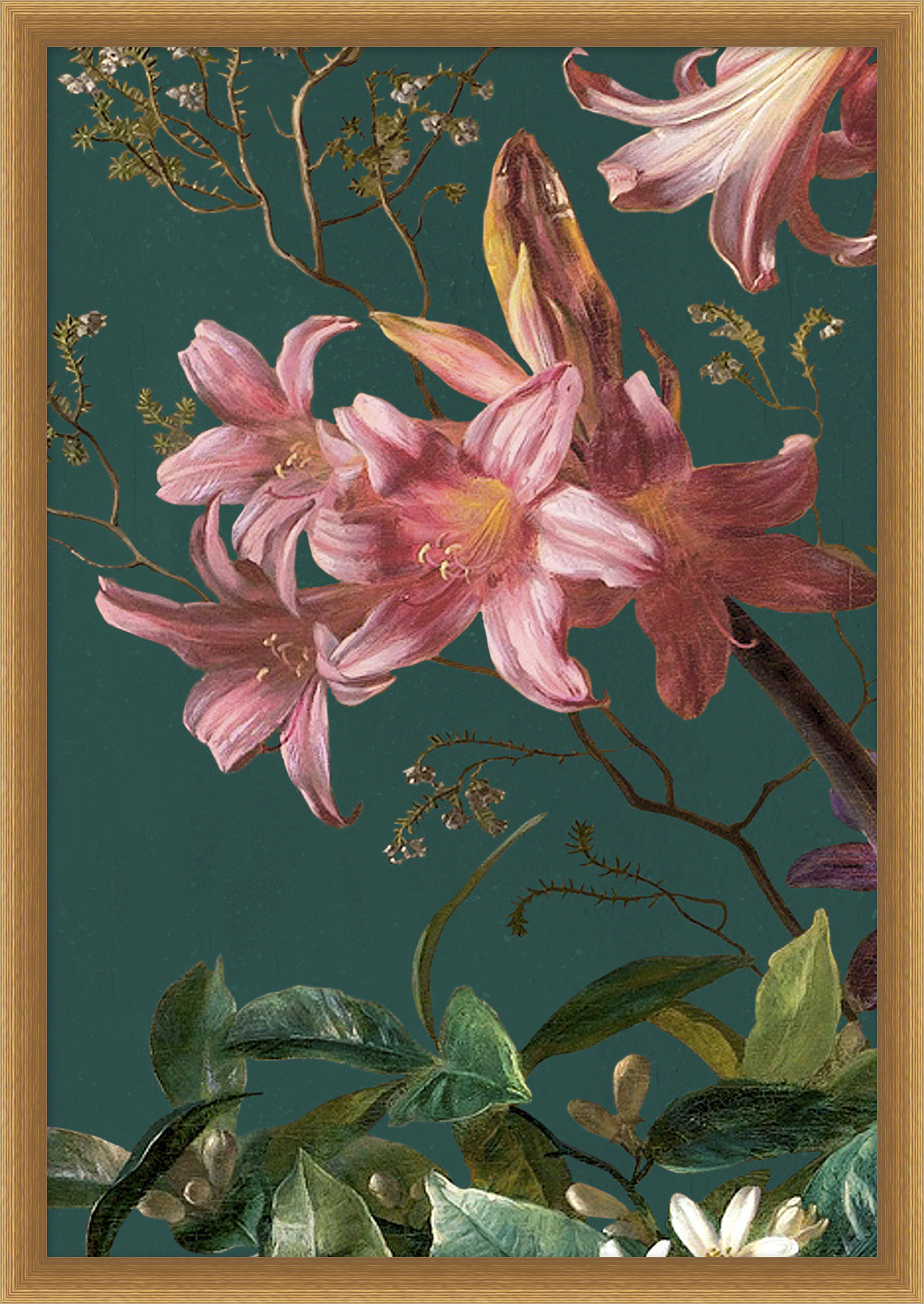 Lillian August Baroque Bouquet 1' Framed Graphic Art Print on Glass ...