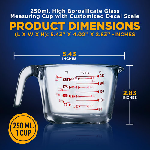NutriChef Glass Measuring Cup | Wayfair