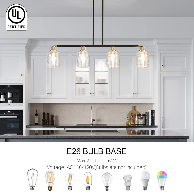 Breakwater Bay 4 - Light Brush Nickle: Black Pendant | Wayfair