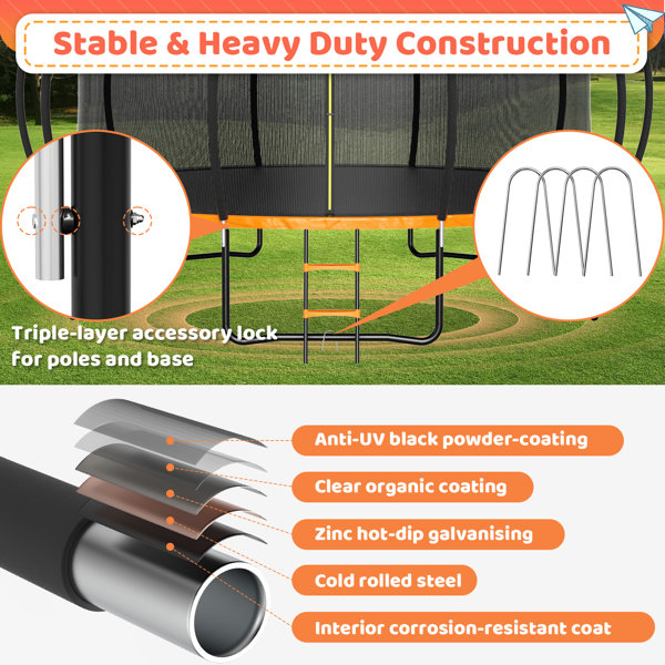 LIZEVINC 16 FT Upgraded Trampoline With Sprinkler, Basketball Hoop ...