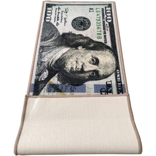 Trinx Money Rugs 100 Dollar Bill Runner Area Rug for Living Room ...