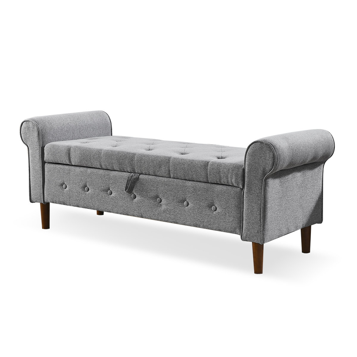 Wildon Home® Gray Solid wood + Polyester Bench | Wayfair