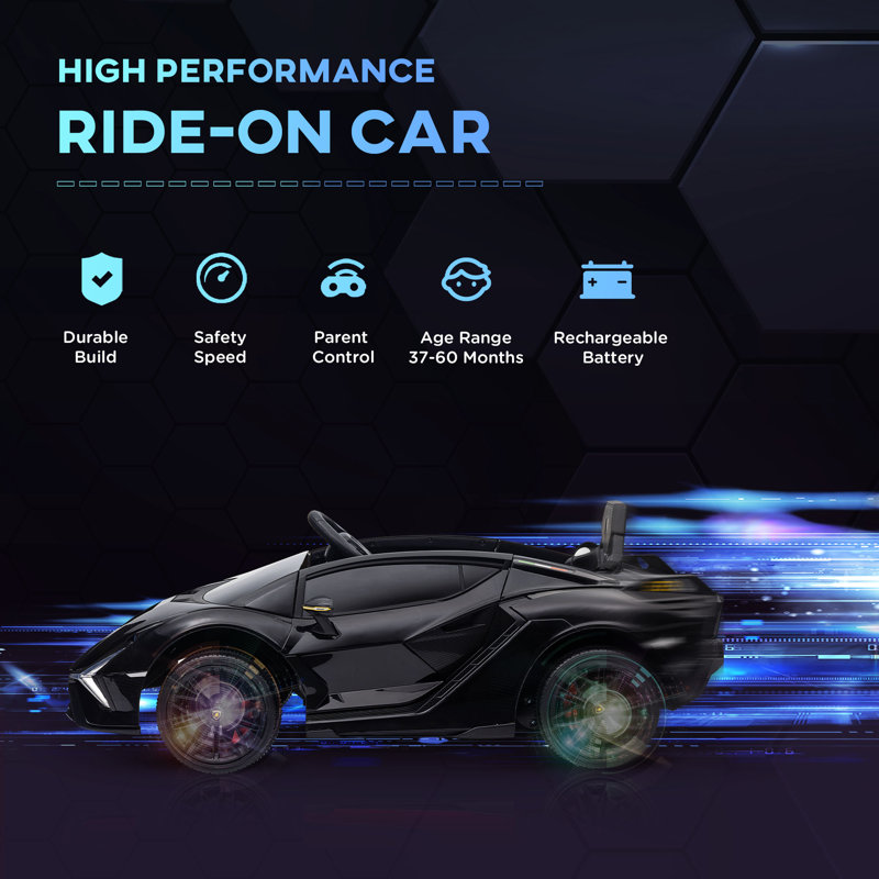Aosom 12V Ride on Car, Lamborghini SIAN Licensed Battery Powered ...