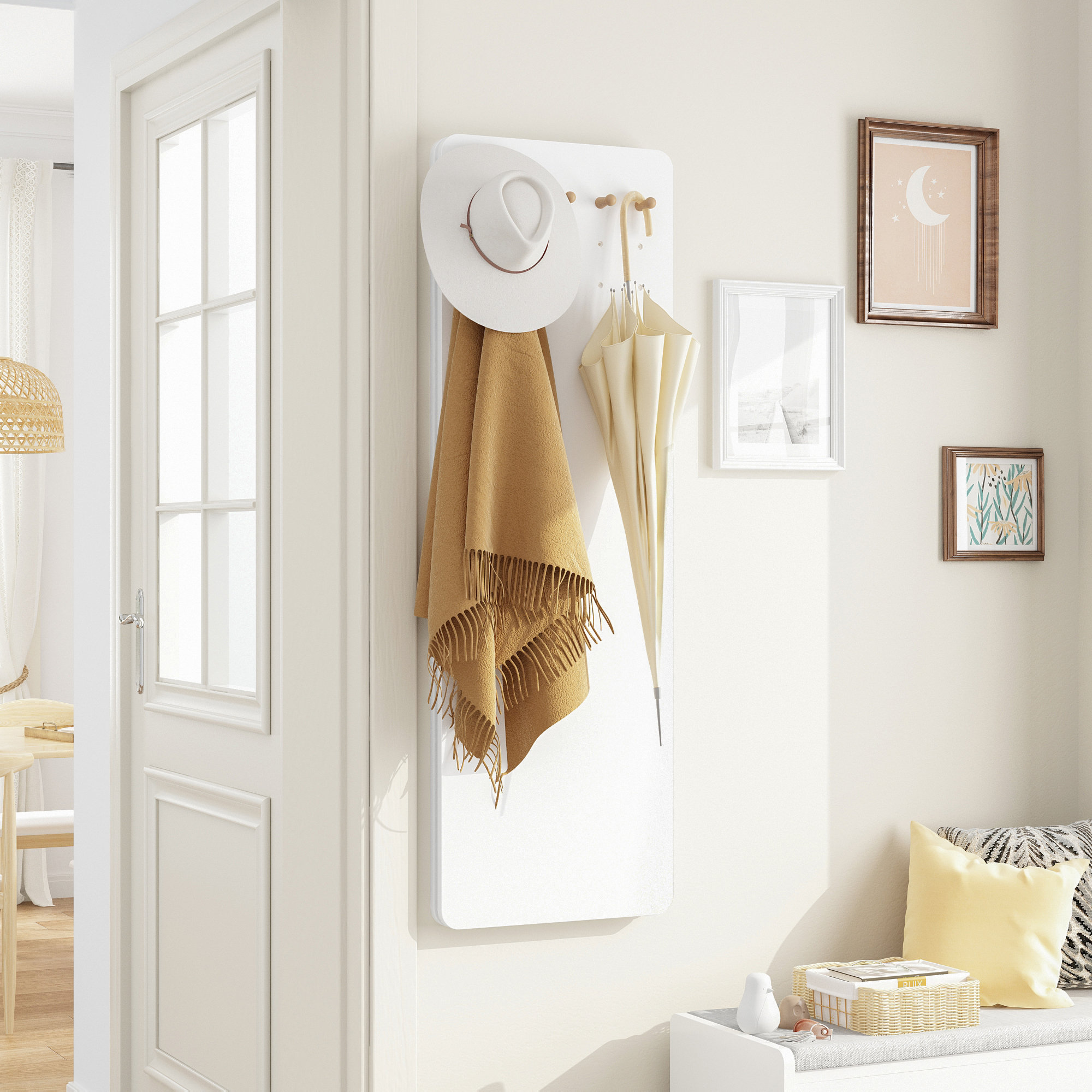 Hokku Designs Vladik Rectangle Wall Mirror with Hooks - Wayfair Canada