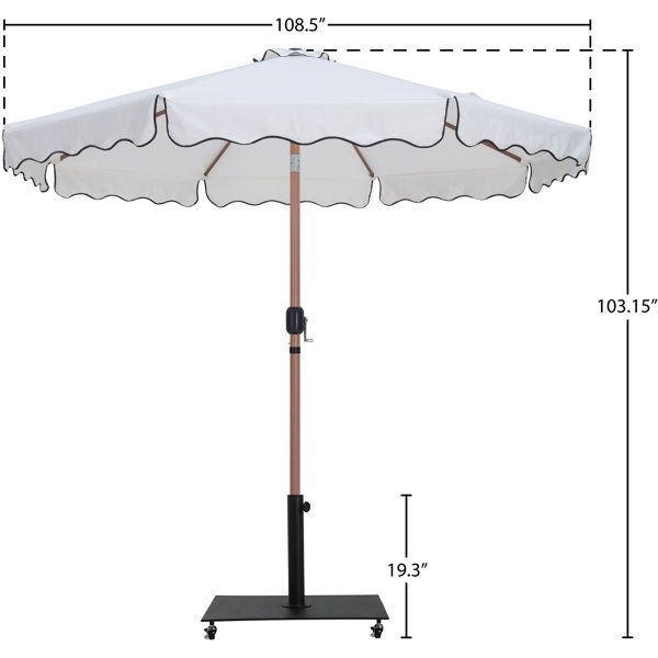 Arlmont & Co. Chavonte Fabric With Piping / Aluminum Patio Umbrella ...